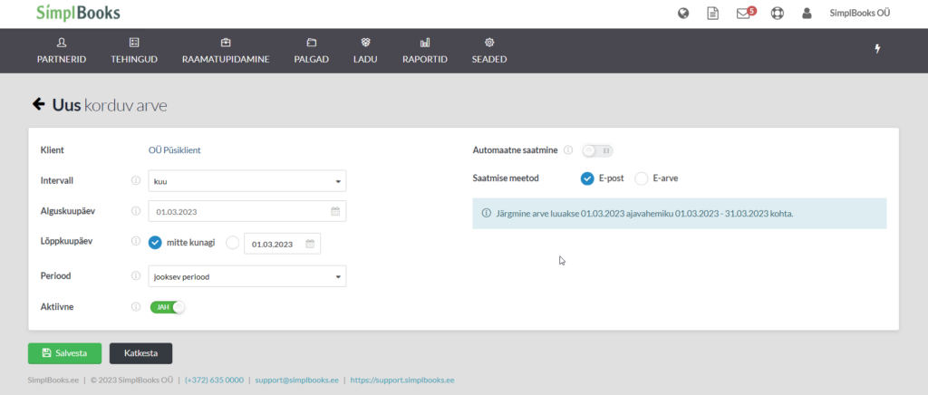 Perioodilised arved SimplBooksis - SimplBooks